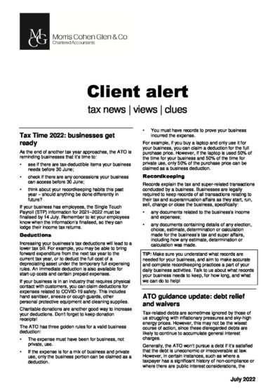 July 2022 - Client Alert - Morco